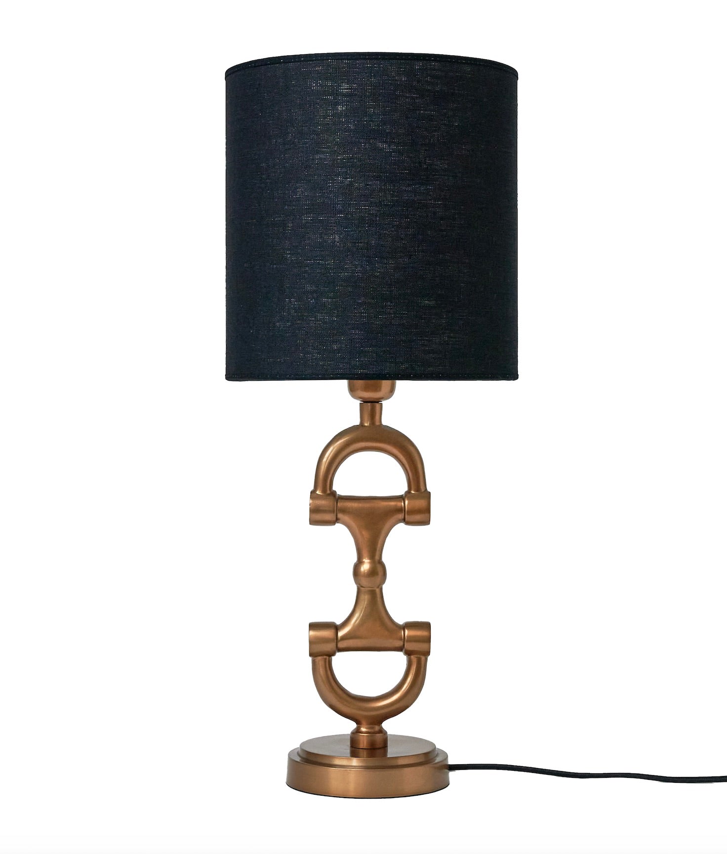 Snaffle Bit Brass Lamp stand with Off-white Linnen lampshade – Adamsbro ...